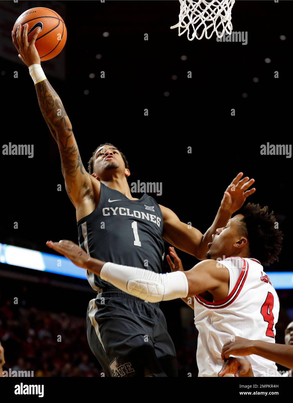 Iowa State guard Nick Weiler-Babb (1) drives to the basket over ...