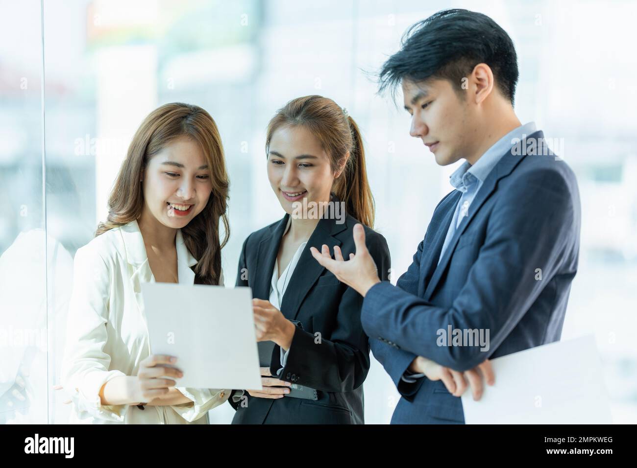 Image of Audit team working together and looking about transaction for ...
