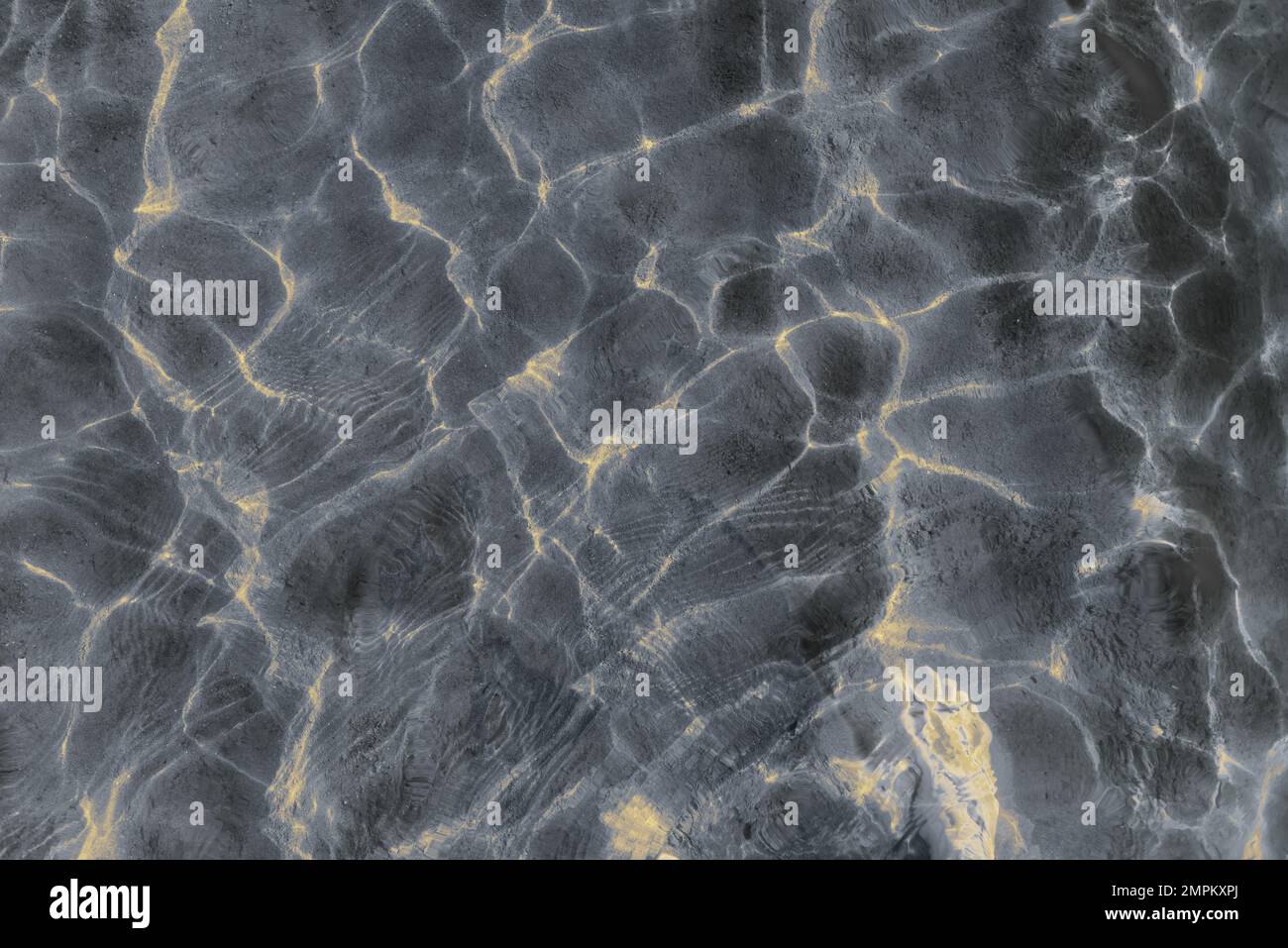 Abstract photo of glowing surface of transparent water with light ...