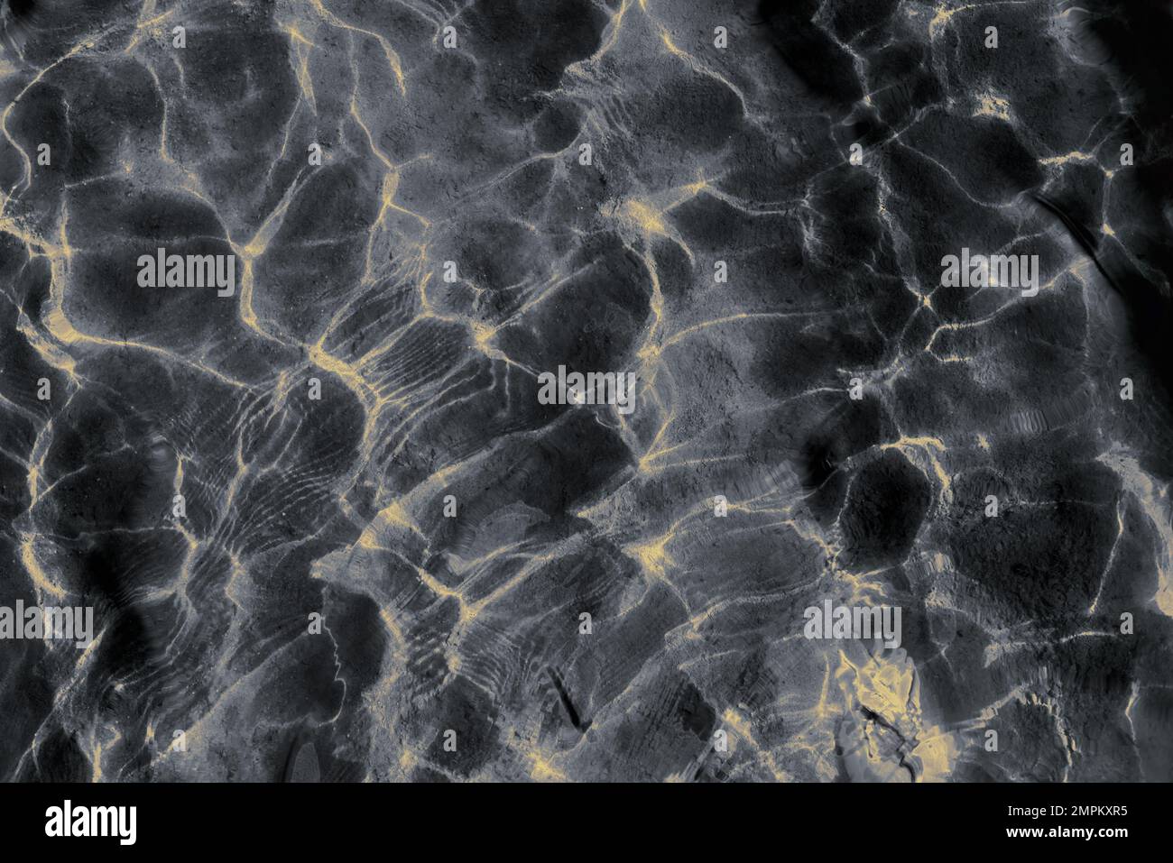 Abstract photo of glowing surface of transparent water with light ...