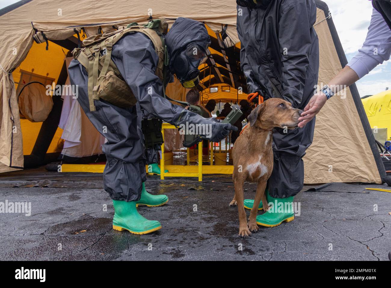 U.S. Marines with Chemical Biological Incident Response Force use a ...