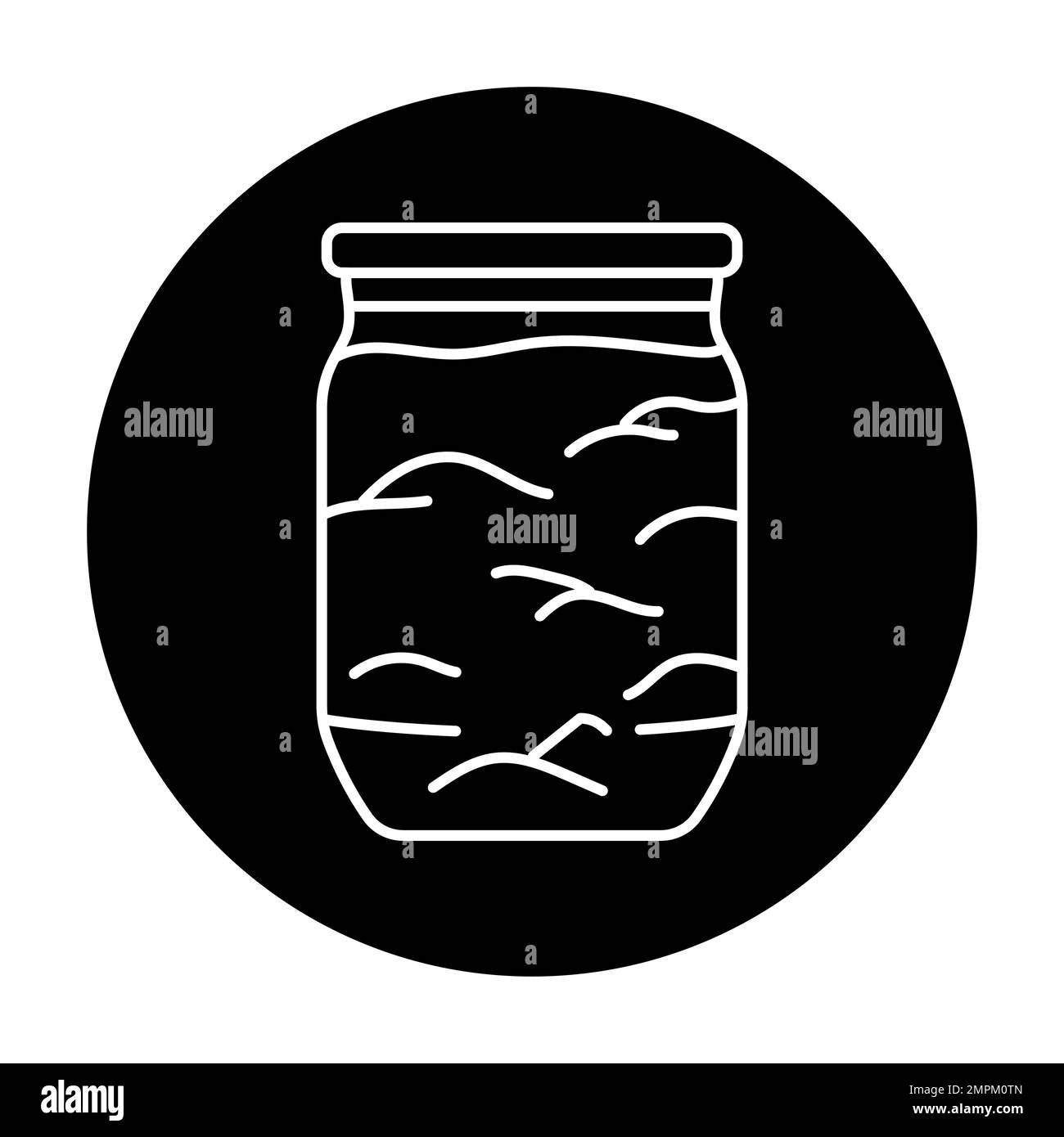 Pickled fruit jam in a jar color line icon. Homemade canned food Stock ...