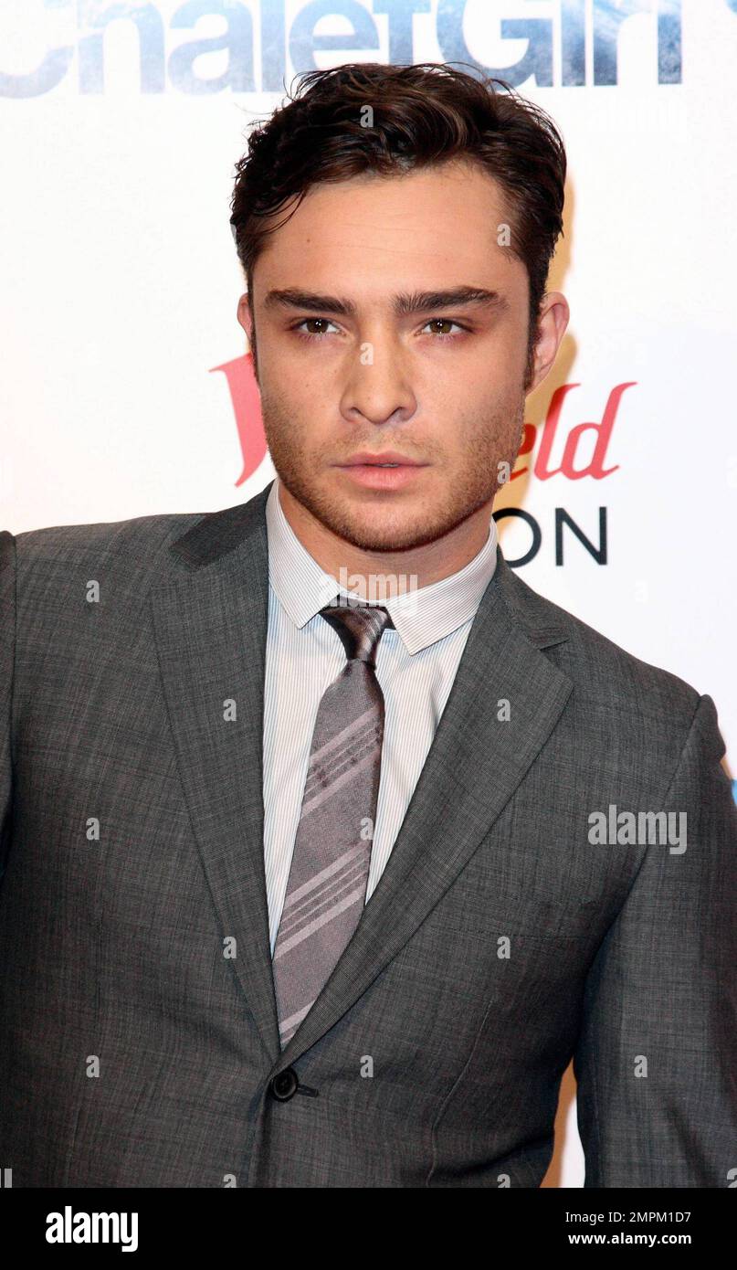 Ed Westwick at the premiere of "Chalet Girl" at Vue Westfield. London ...