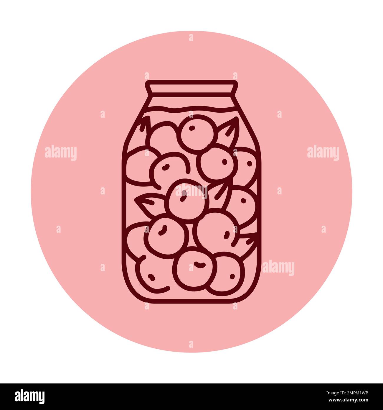 Pickled tomatoes in a jar color line icon. Homemade canned food Stock ...