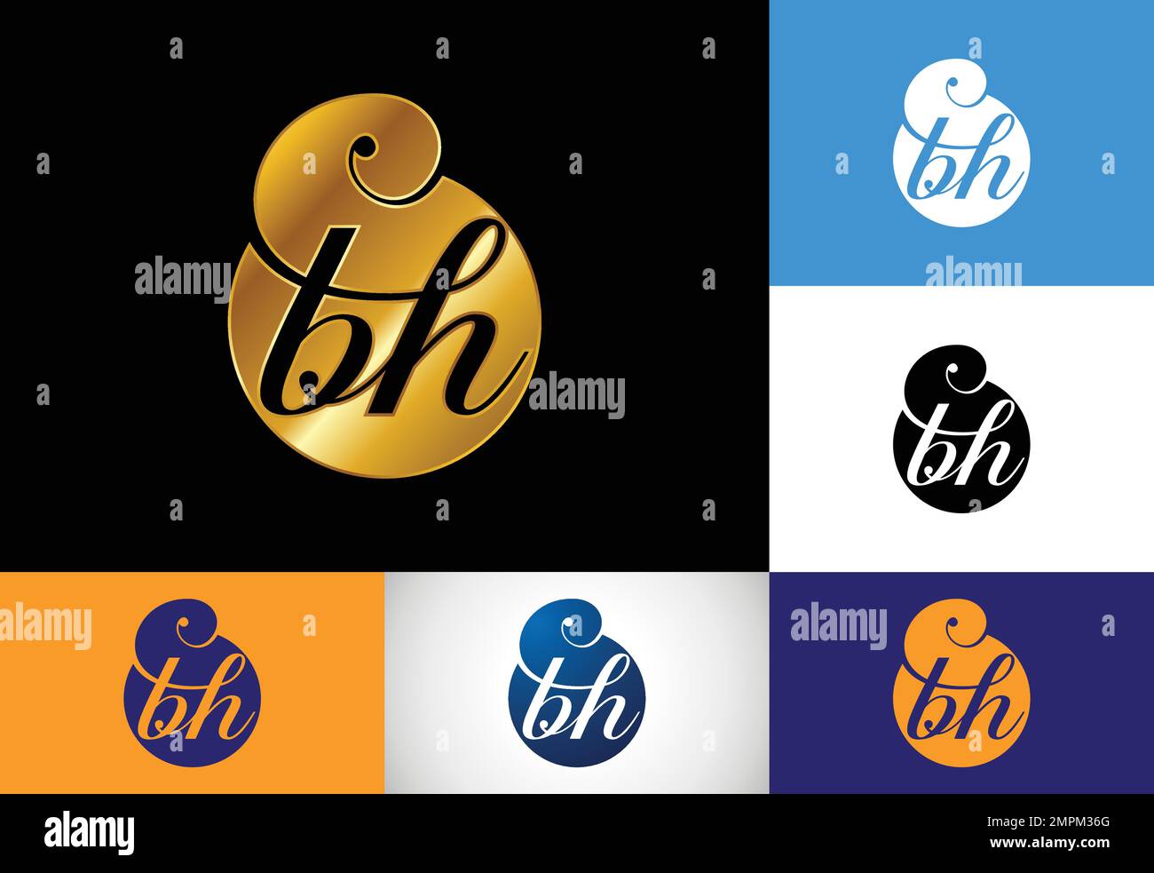 Initial Letter B H Logo Design Vector. Graphic Alphabet Symbol For ...