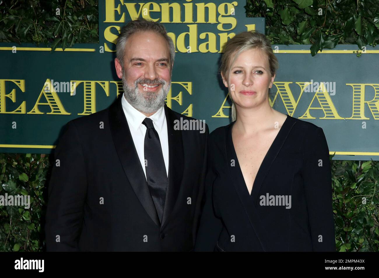 Director Sam Mendes, left, and wife Alison Balsom pose for ...