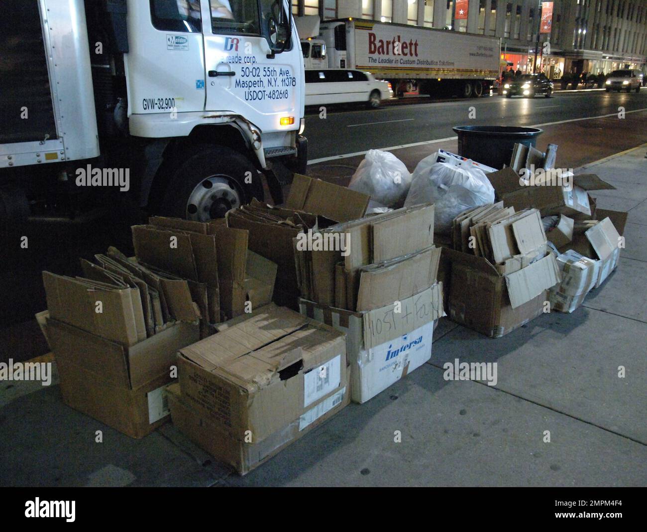 End of the Day, Trash Ready for Collection, New York, USA Stock Photo ...