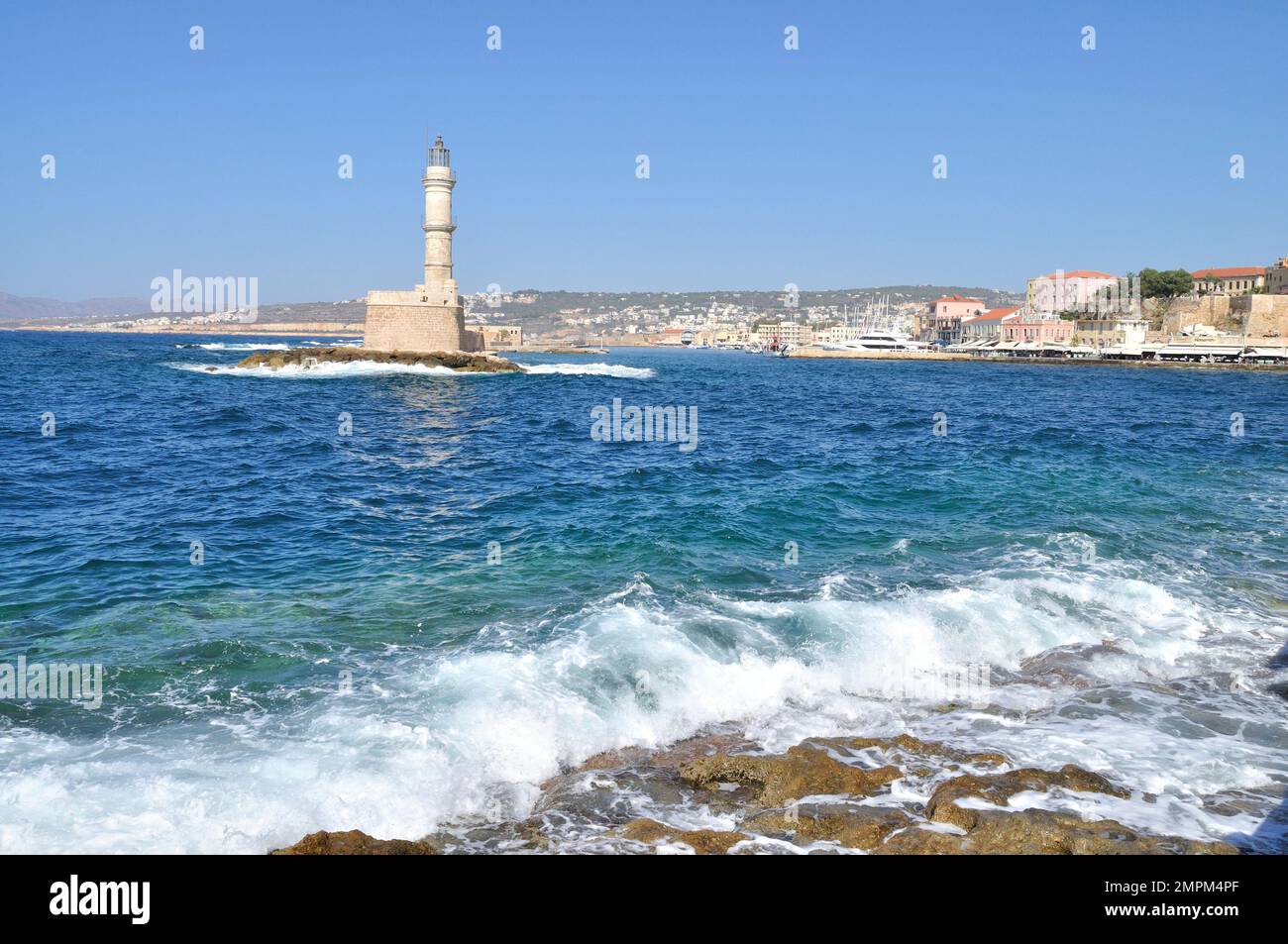 Lighthouse in the Old Town harbor Stock Photo - Alamy