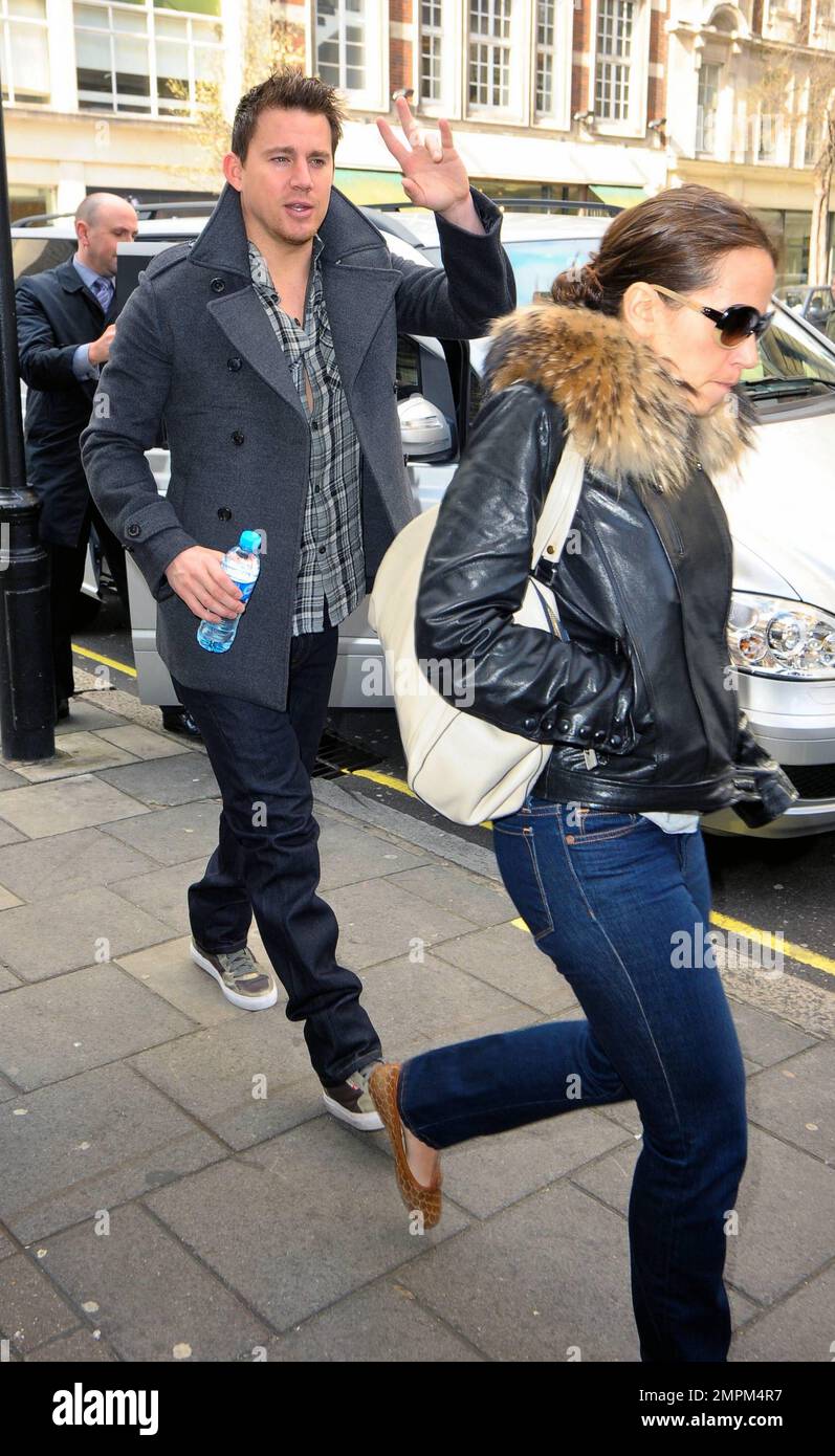 "Dear John" star Channing Tatum waves as he arrives at BBC Radio 1 ...
