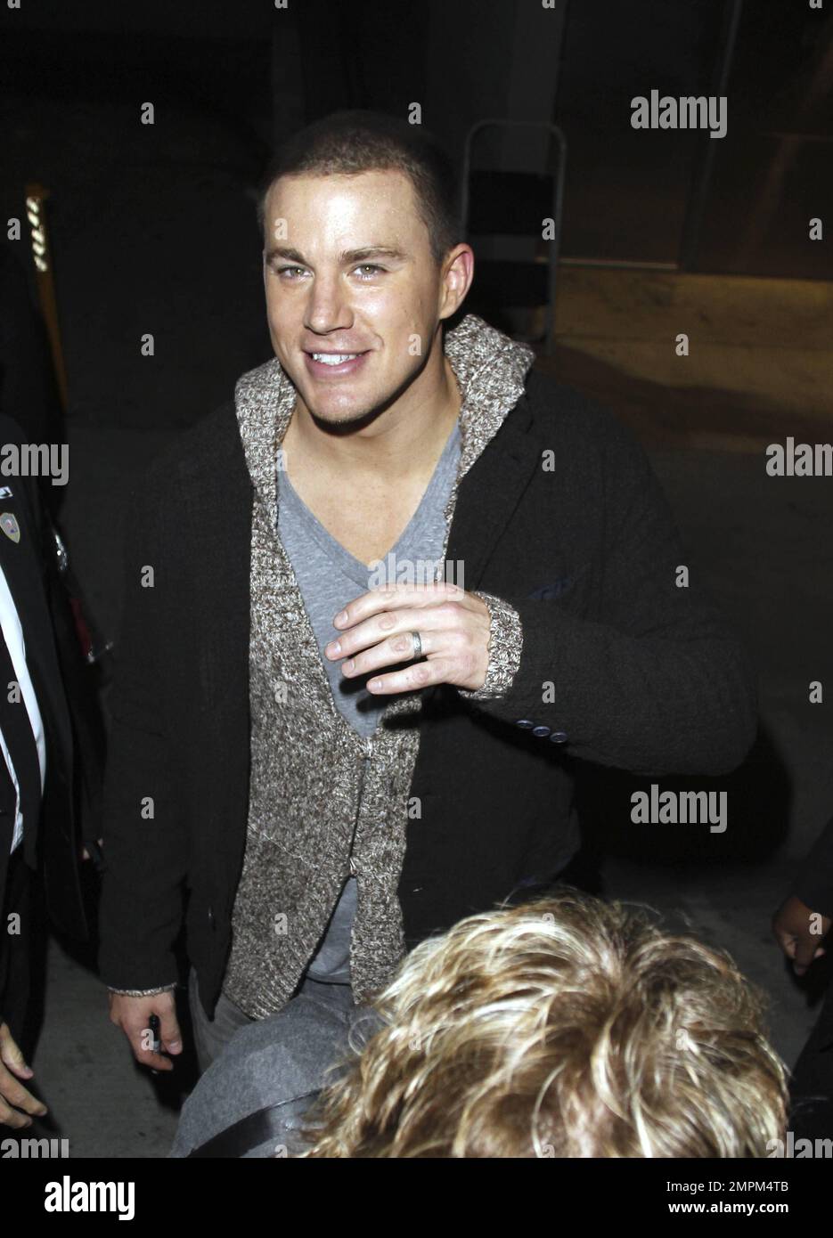 Channing Tatum greets fans, poses for photos and signs autographs as he ...