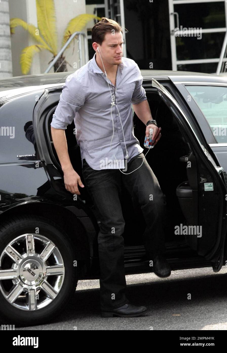 Channing Tatum leaves with an entourage after making an appearance on ...