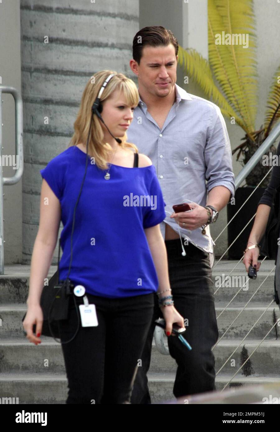 Channing Tatum leaves with an entourage after making an appearance on ...