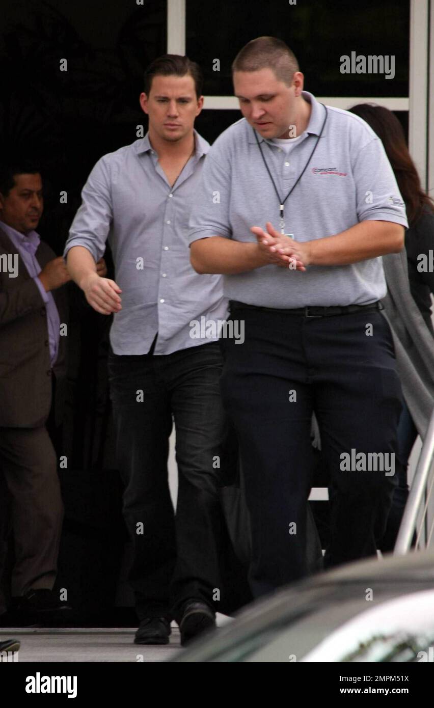 Channing Tatum leaves with an entourage after making an appearance on ...