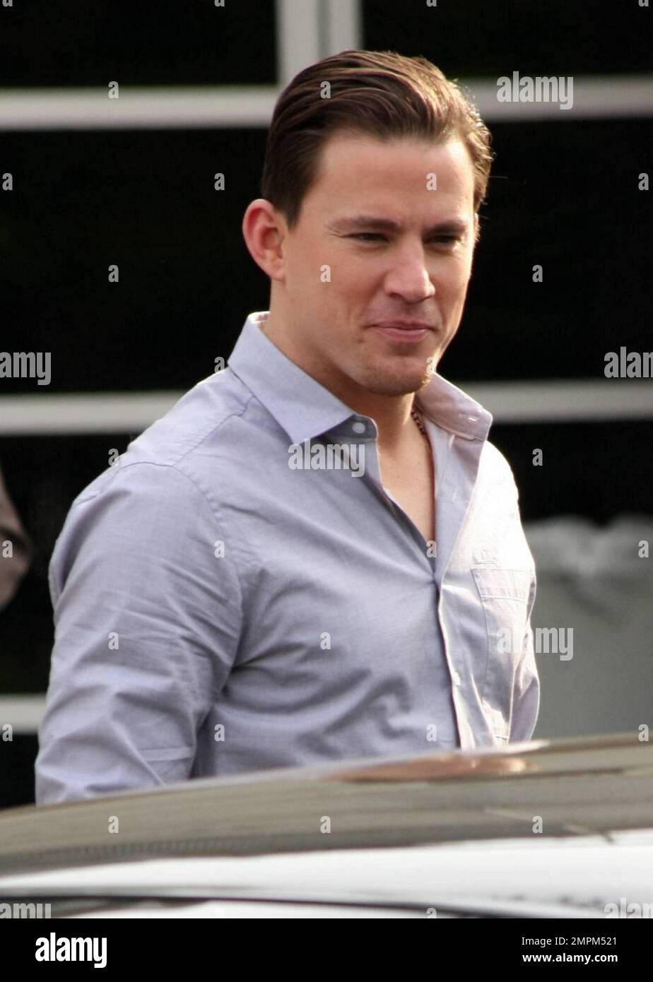 Channing Tatum leaves with an entourage after making an appearance on ...