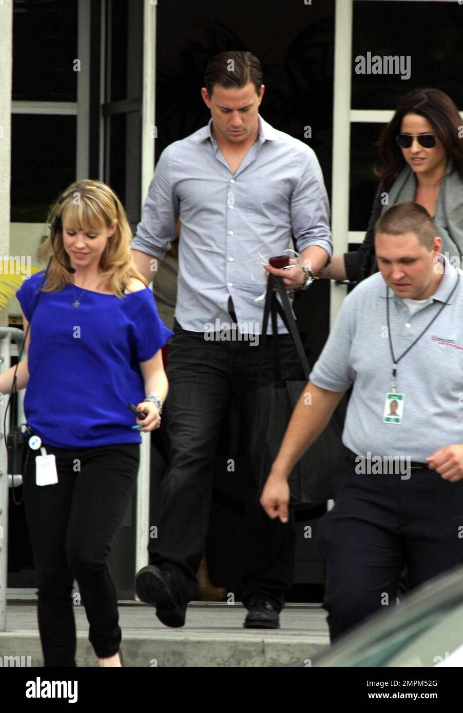 Channing Tatum leaves with an entourage after making an appearance on ...