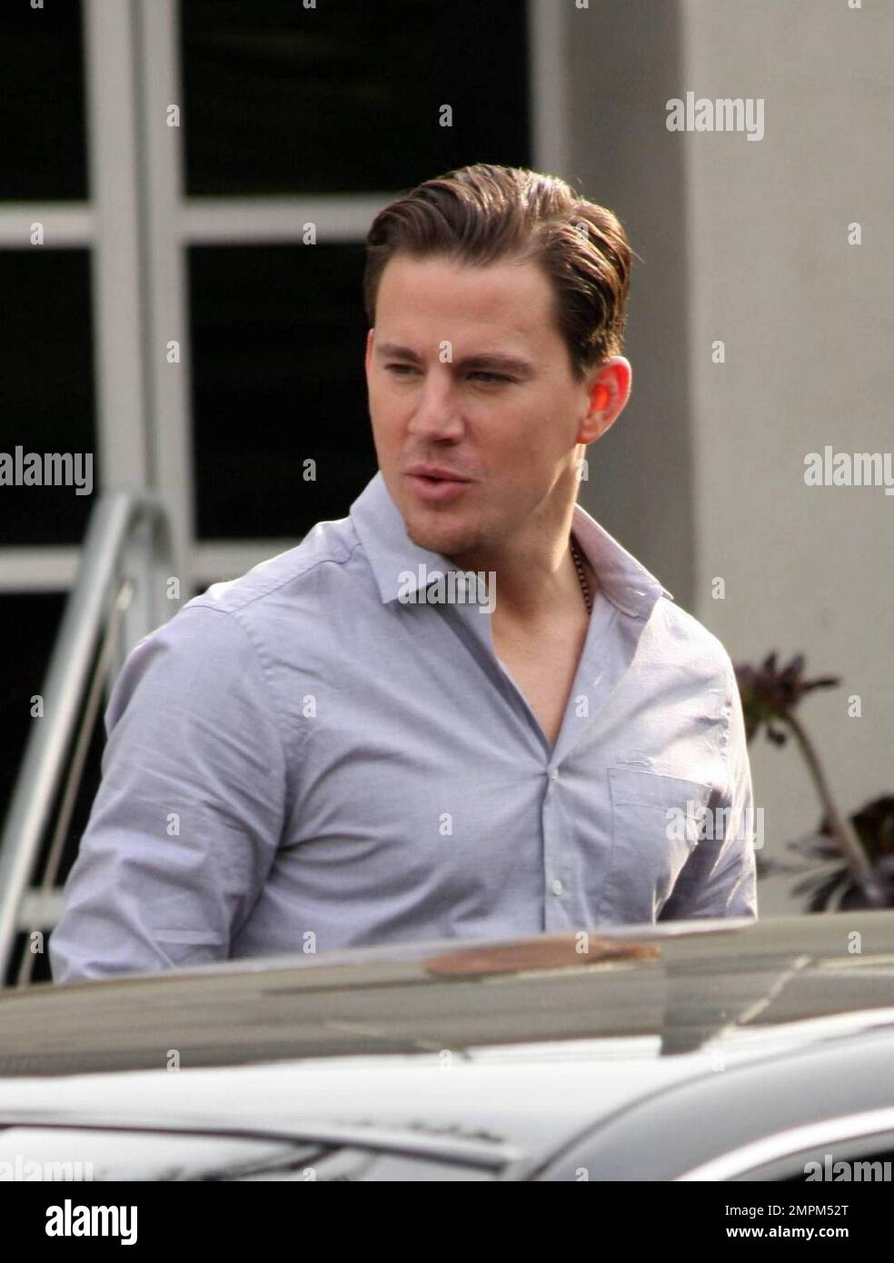 Channing Tatum leaves with an entourage after making an appearance on ...