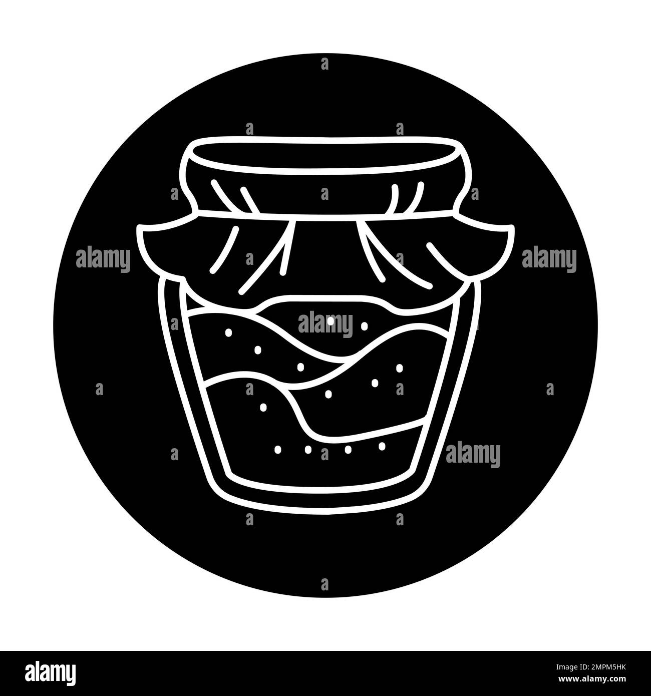 Pickled fruit jam in a jar color line icon. Homemade canned food Stock ...