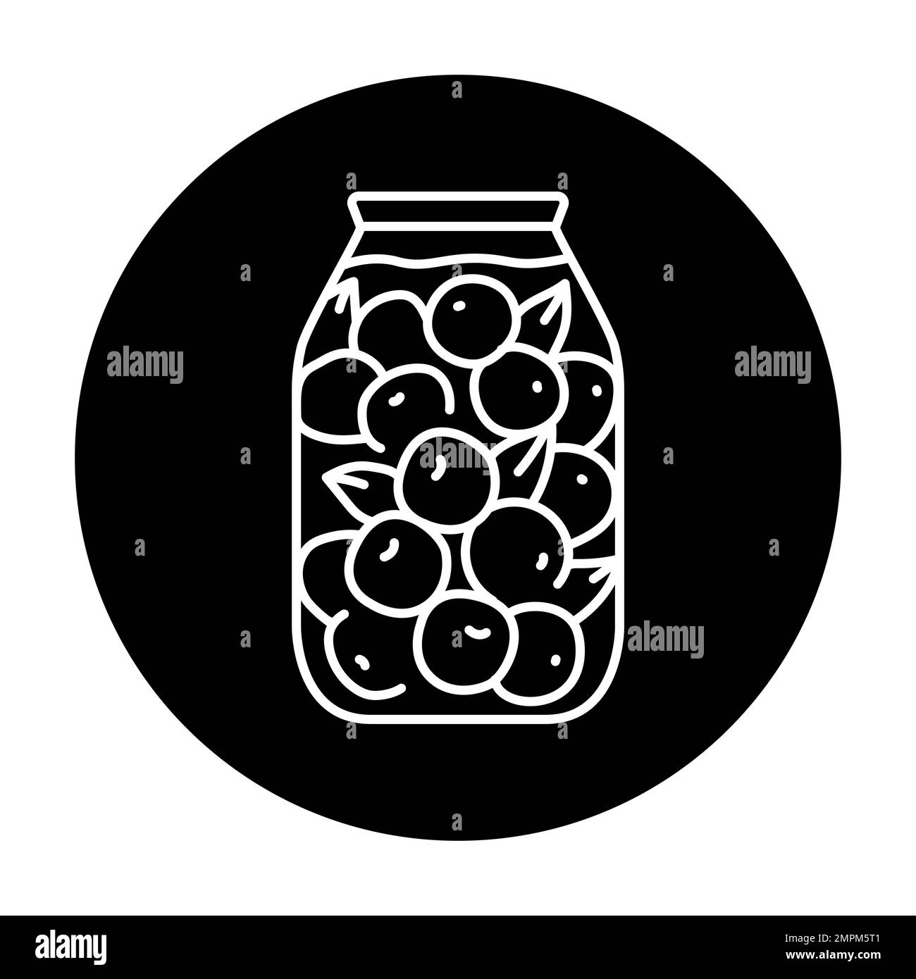 Pickled tomatoes in a jar color line icon. Homemade canned food Stock ...