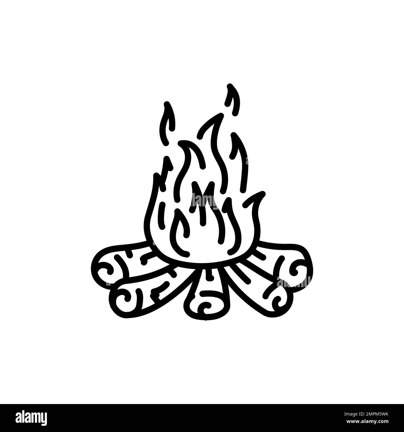 Bonfire black line icon. Natural element. Pictogram for web page ...