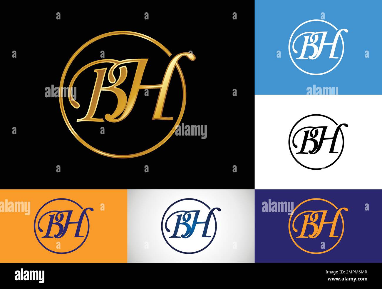 Initial Letter B H Logo Design Vector. Graphic Alphabet Symbol For ...