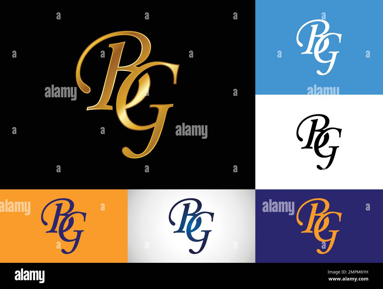 Initial Letter B G Logo Design Vector. Graphic Alphabet Symbol For ...