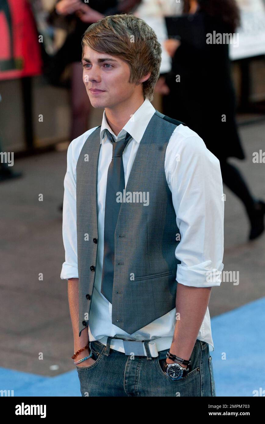 Thomas Law attends the UK premiere of "The death and life of Charlie St ...