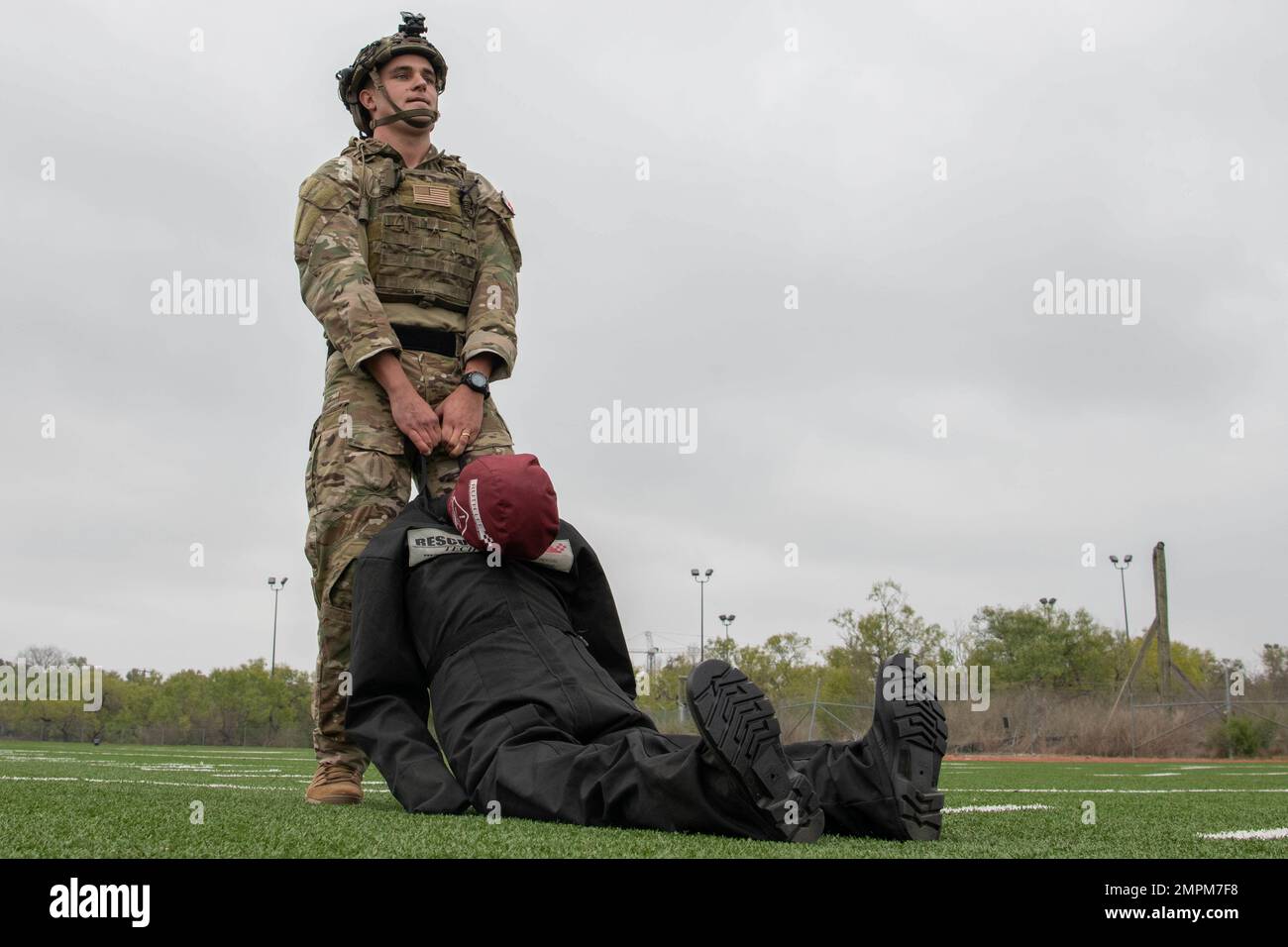 U.S. Air Force Tactical Air Control Party specialist executes a ...