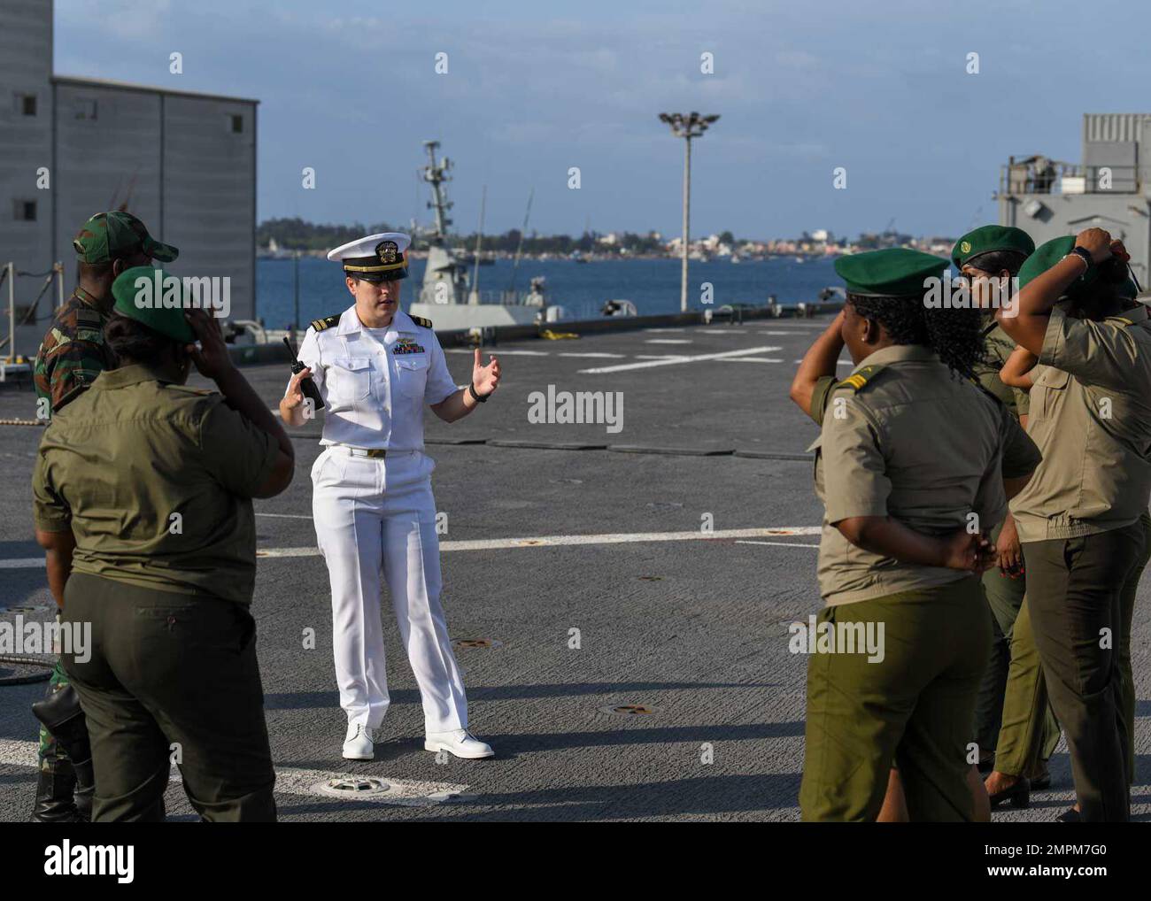 LUANDA, Angola (Nov. 3, 2022) Lt. Alexandria Songer, center, operations officer for the ...