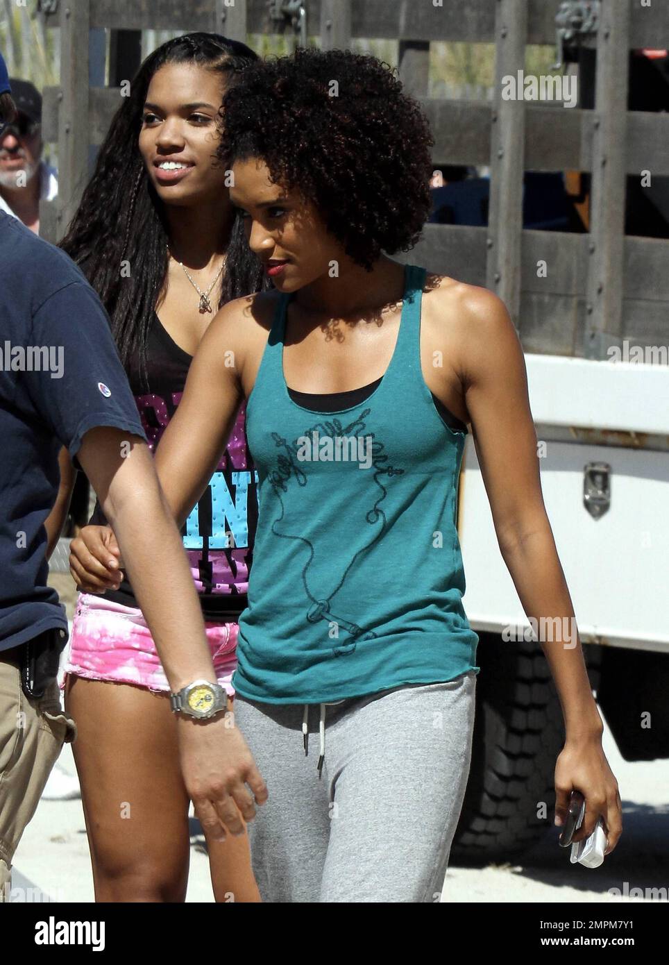 Annie Ilonzeh on the set of the new "Charlie's Angels" television series. Drew Barrymore, who ...