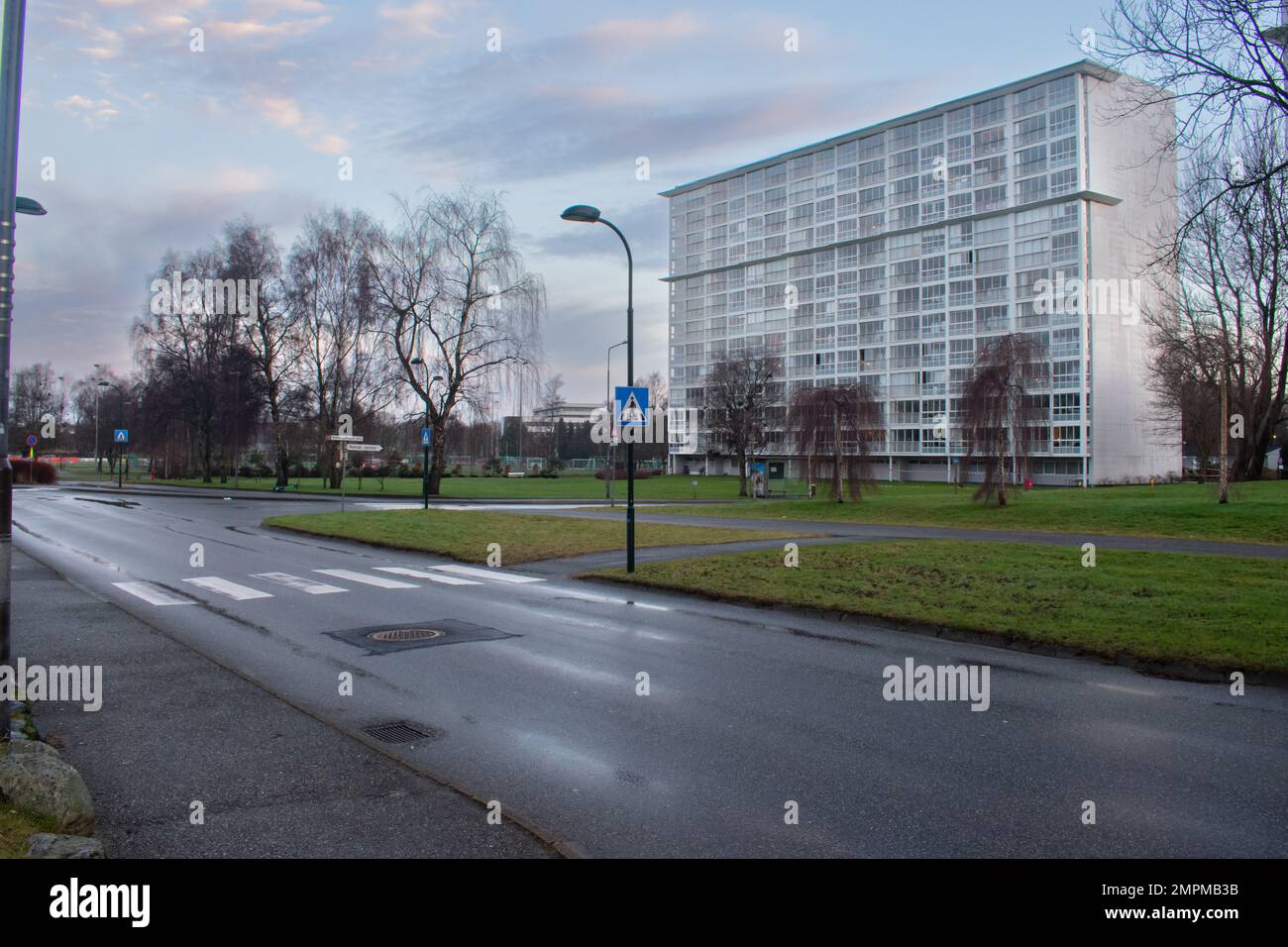 Scenic walking path isolated from traffic for transportation to and ...