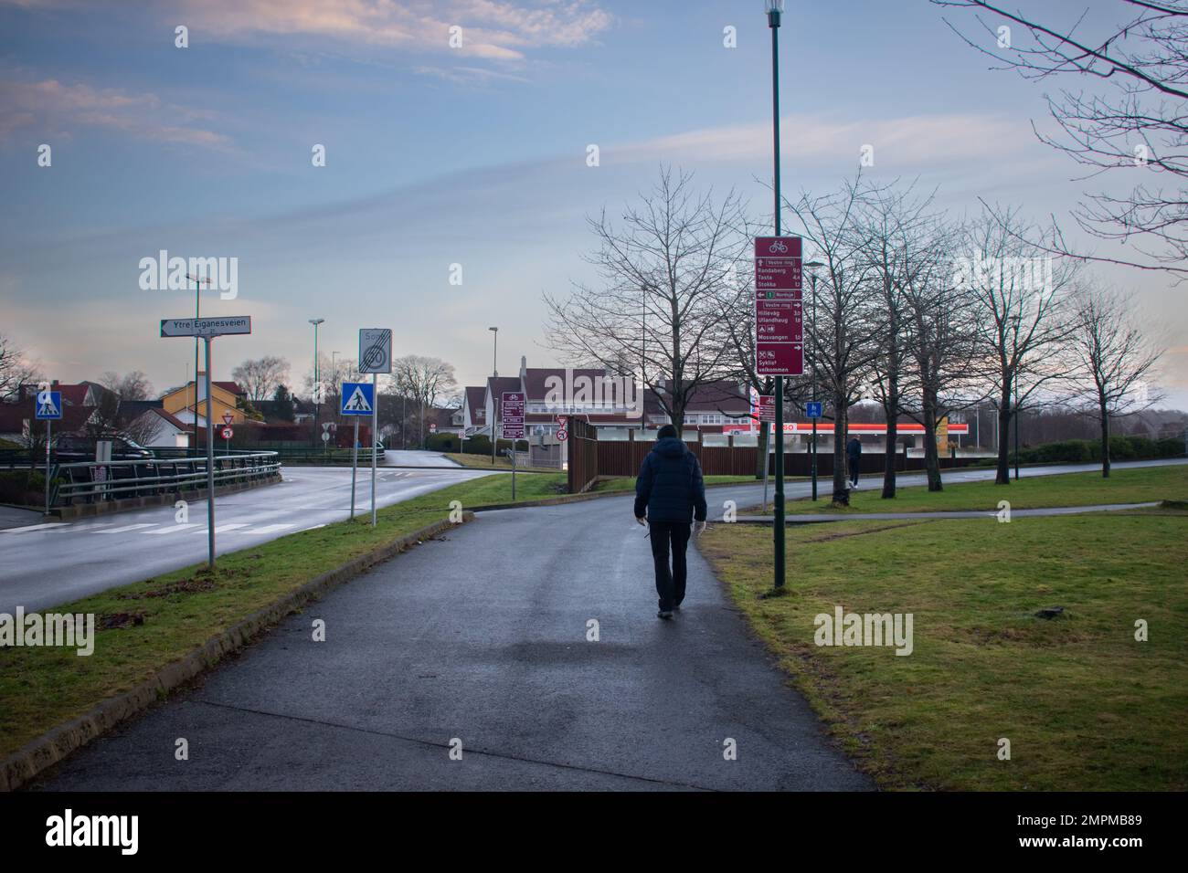 Scenic walking path isolated from traffic for transportation to and ...