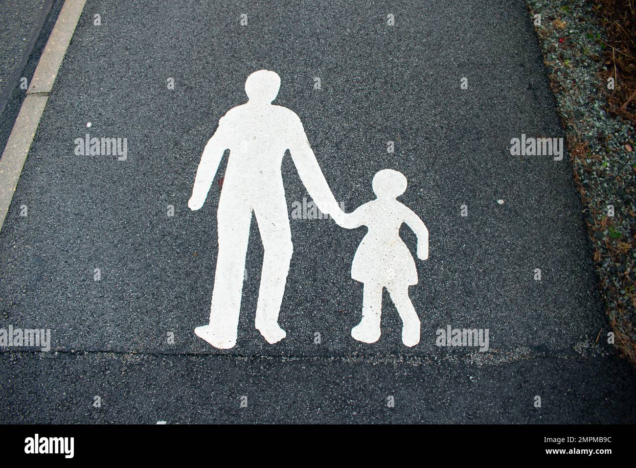 Walking path street sign - mother and child walking path sign Stock ...