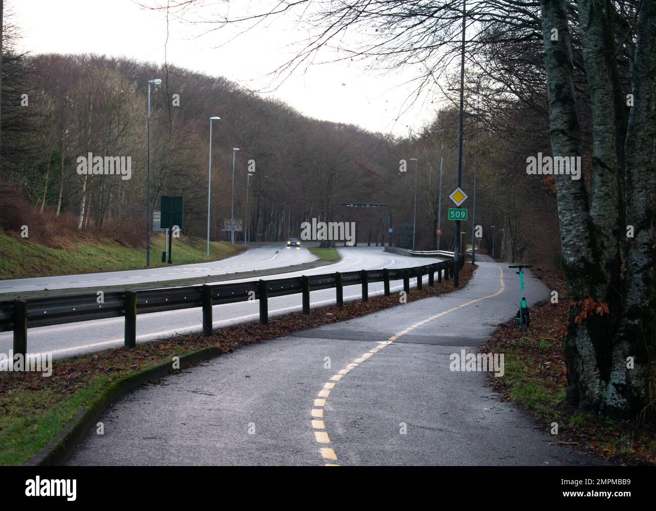 Scenic walking path isolated from traffic for transportation to and ...