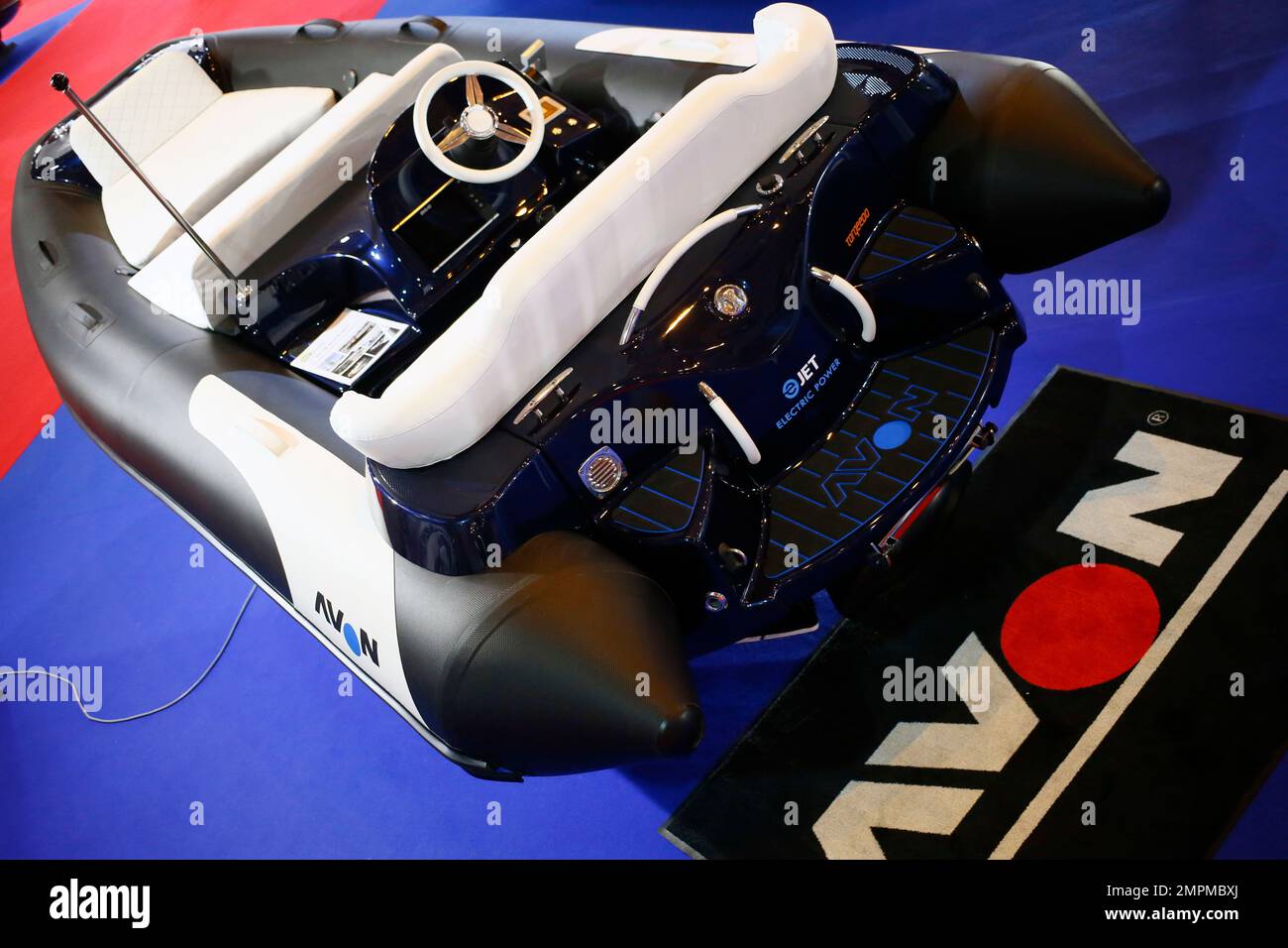 A 'Zodiac Avon' rubber boat with electric powered silent propulsion is ...