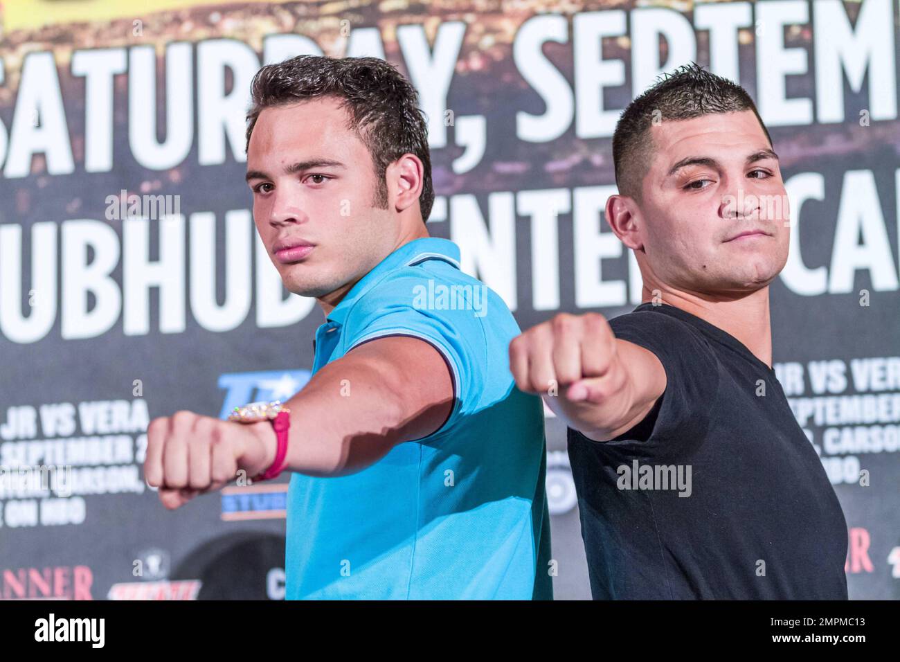 Pro boxer Julio Cesar Chavez Jr (46-1-1, 32 KOs) (left) and Pro boxer ...