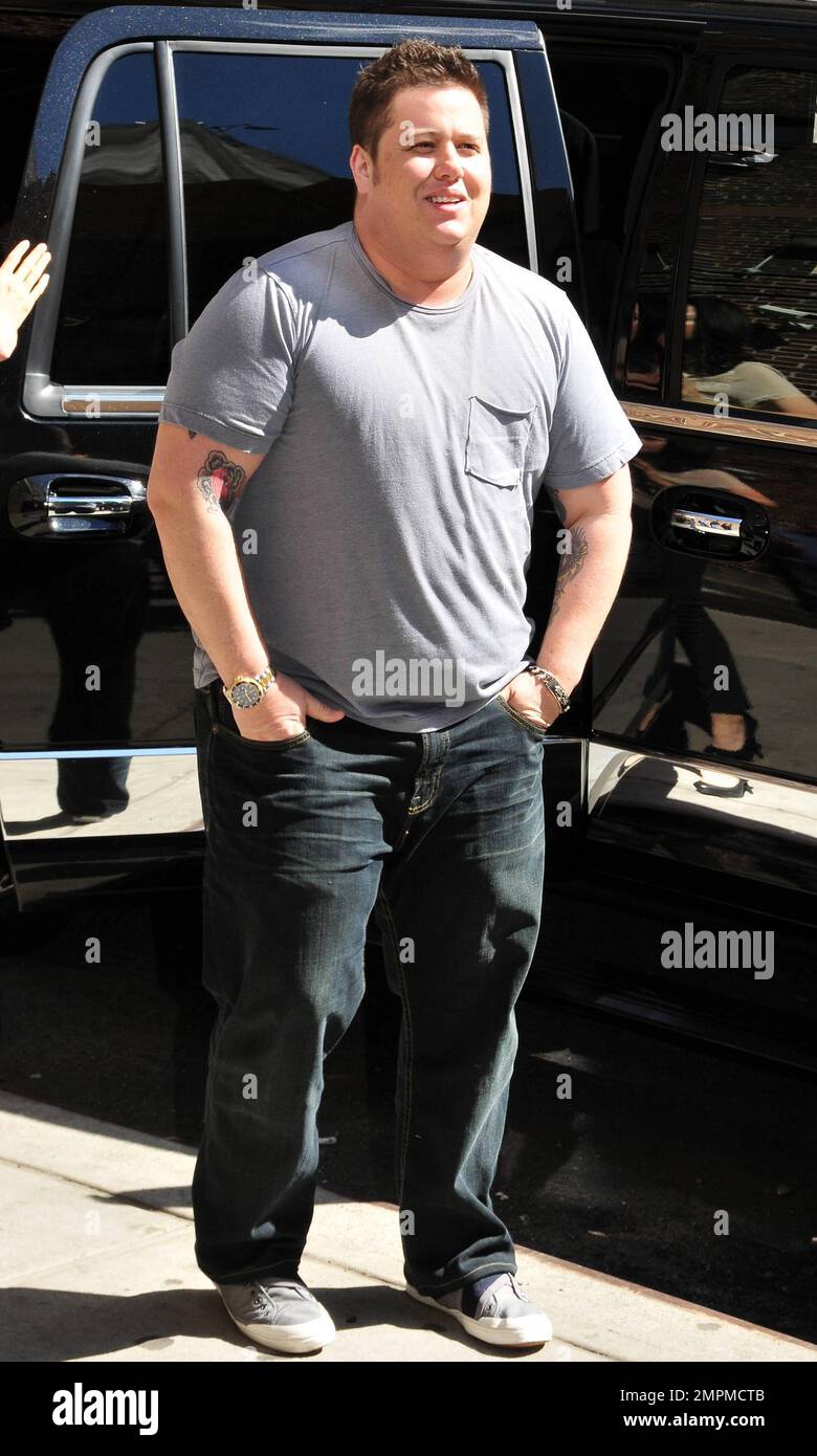 Chaz Bono and girlfriend Jennifer Elia arrive at the "Late Show with ...