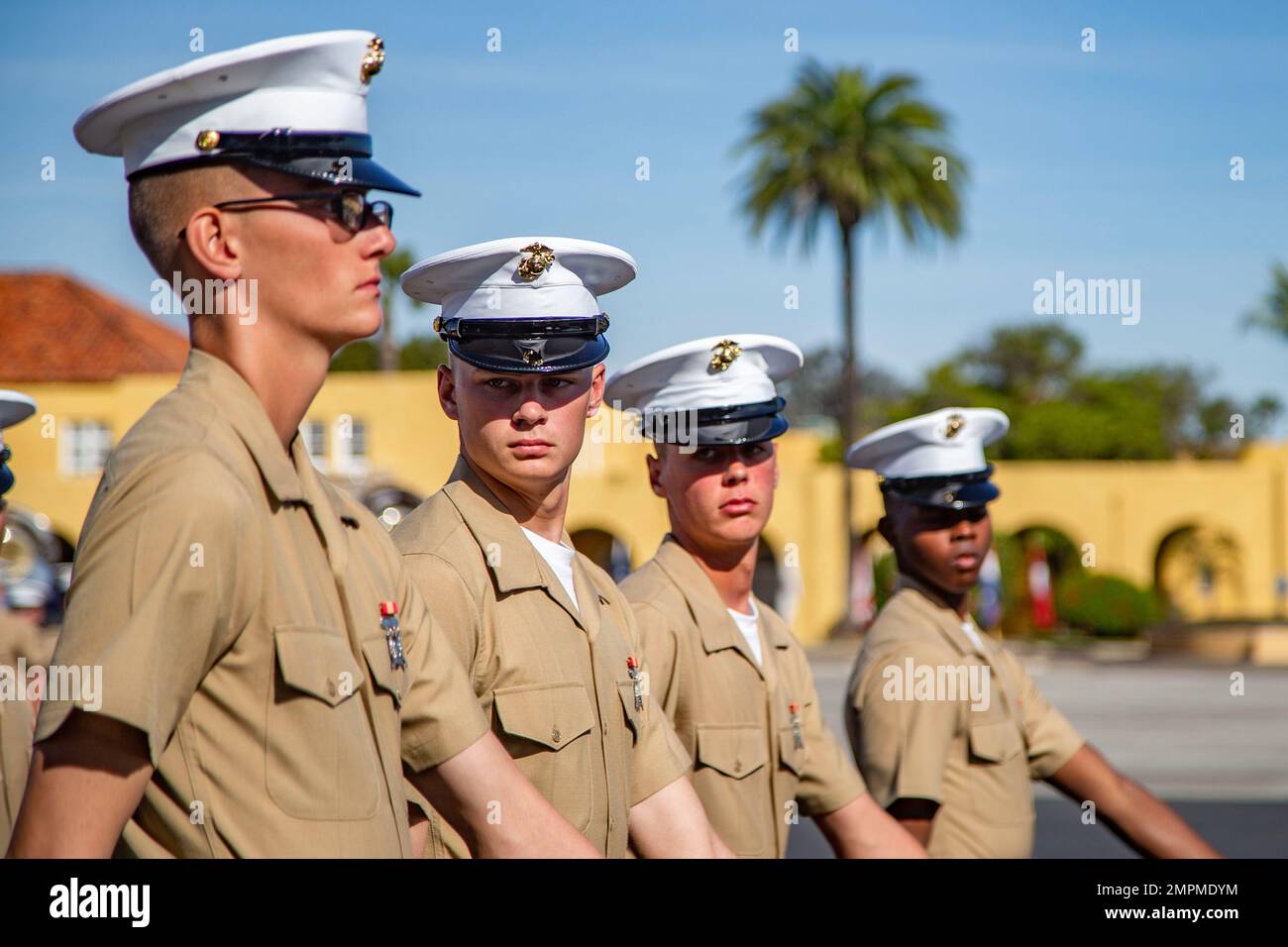 New U.S. Marines with Delta Company, 1st Recruit Training Battalion ...
