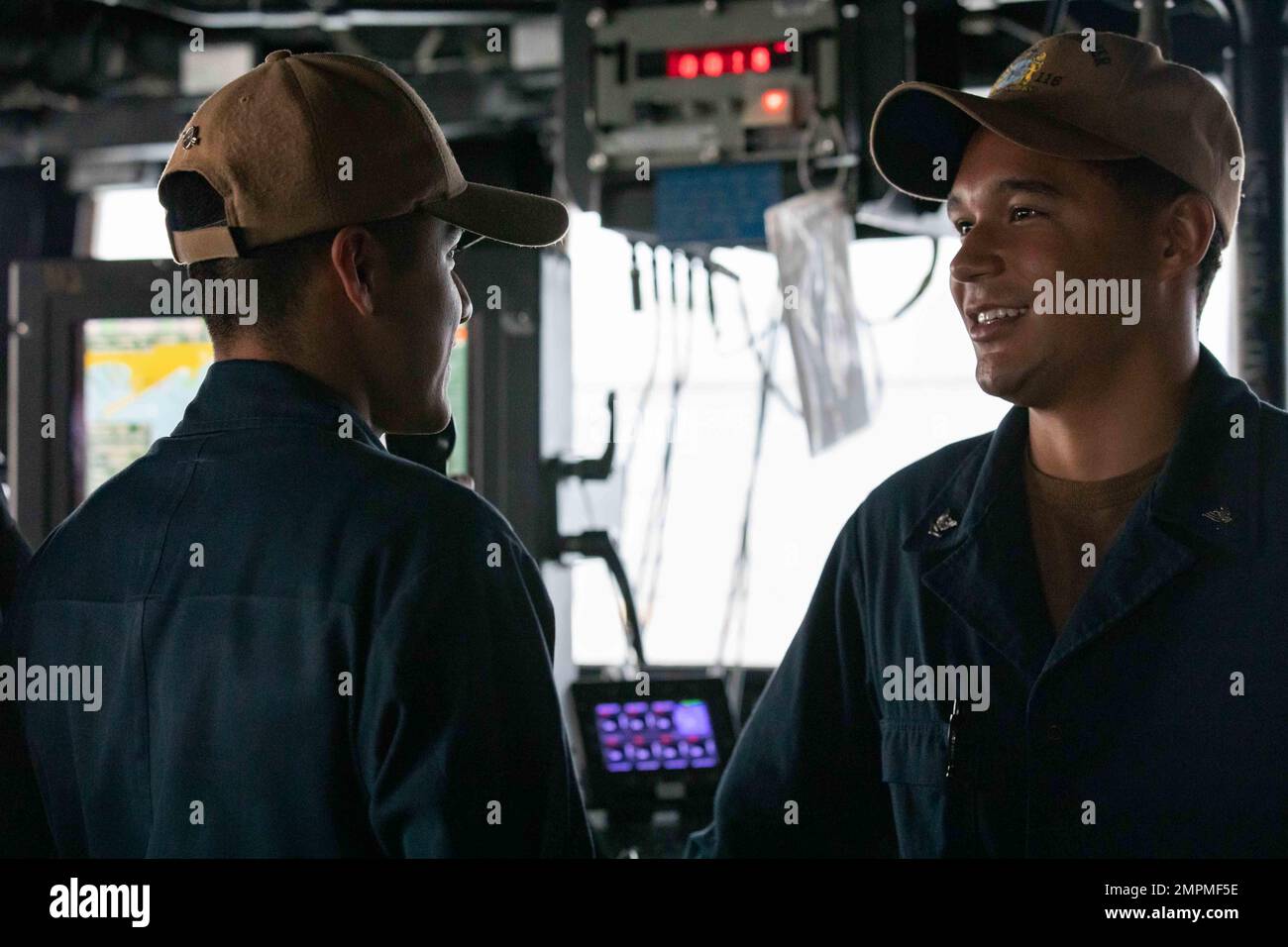 Operations Specialist 3rd Class Antonio Rocha, left and Gunner’s Mate ...