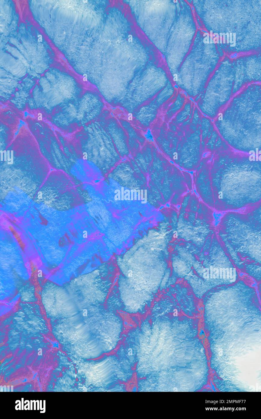 Abstract photo of a glow in a bright neon color of an unusual surface ...