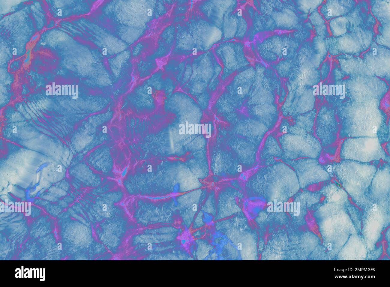 Abstract photo of a glow in a bright neon color of an unusual surface ...