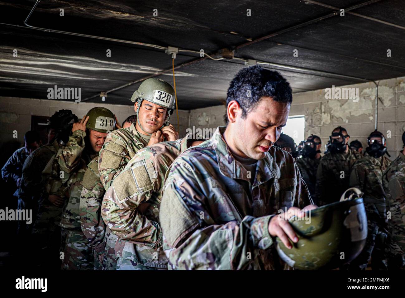 U.S. Army Infantry soldiers-in-training assigned to Alpha Company, 2nd ...