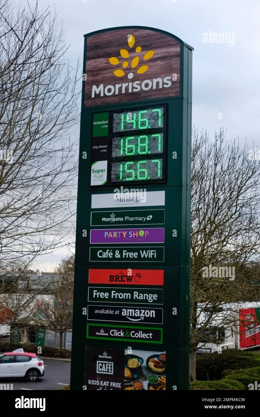Morrisons Petrol Station Sign Stock Photo - Alamy