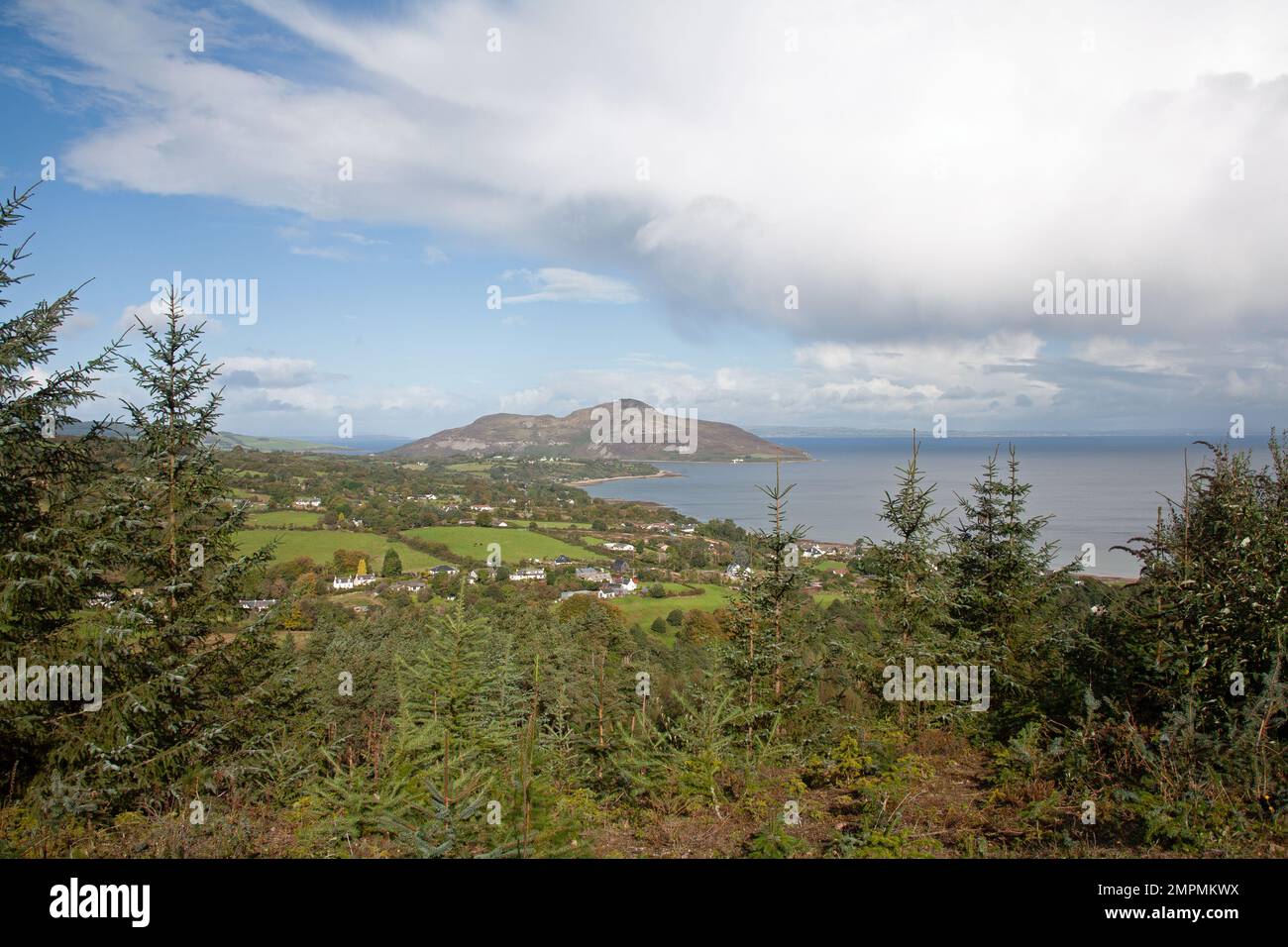 Rainbow Holy Island viewed from near The Giants Graves above Whiting ...