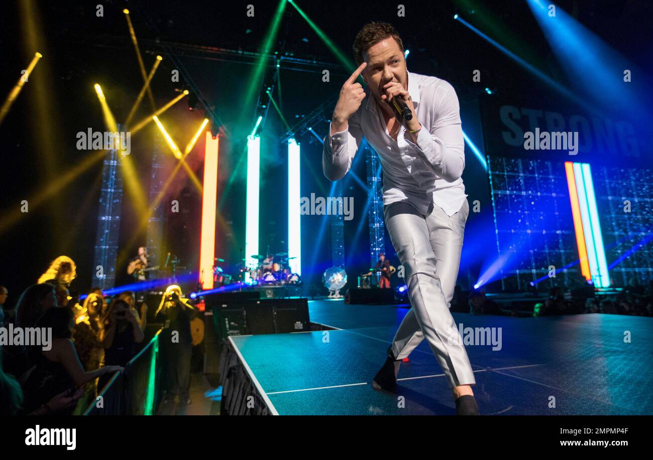 Dan Reynolds of Imagine Dragons performs during the Vegas Strong ...