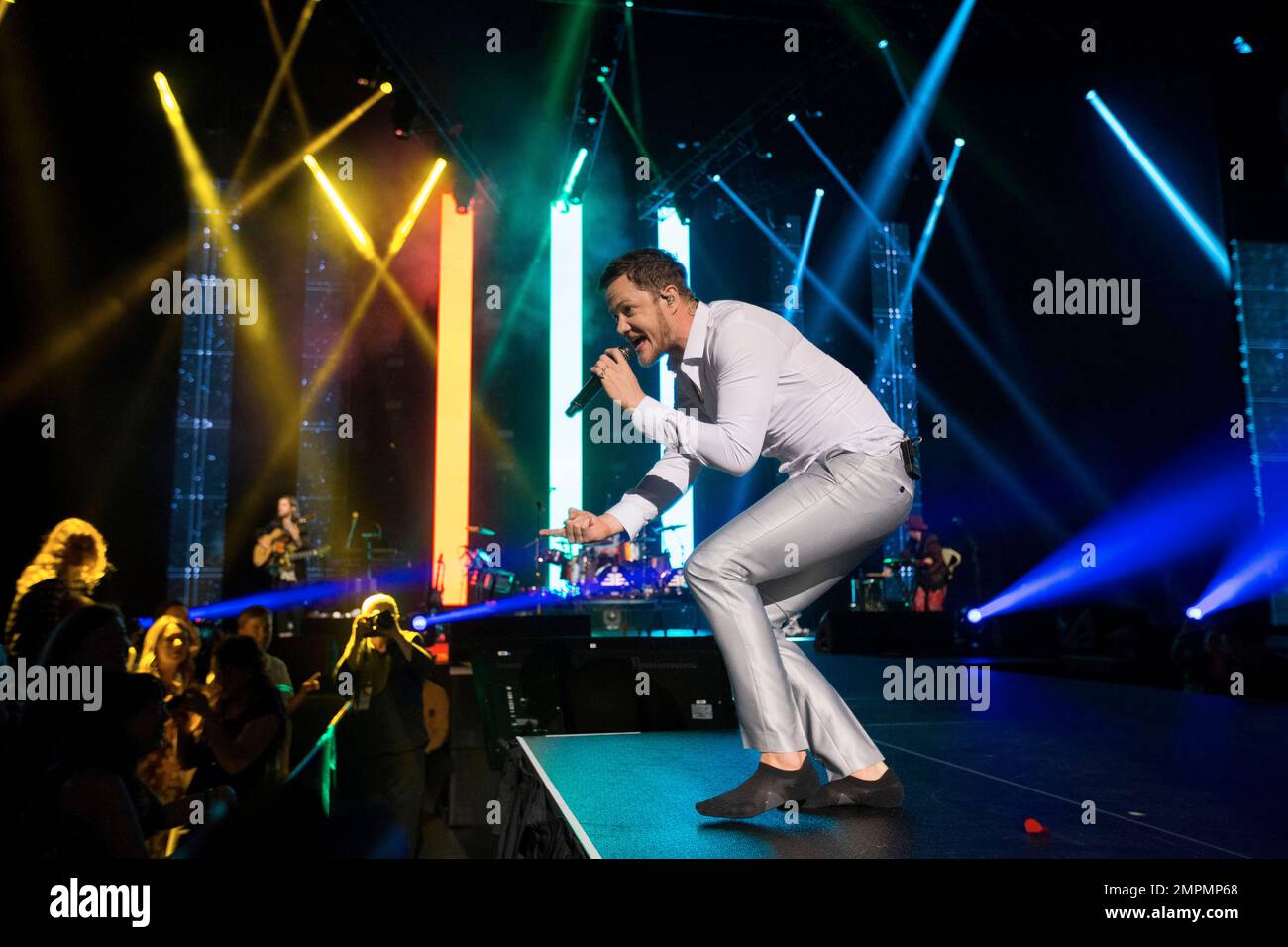 Dan Reynolds of Imagine Dragons performs during the Vegas Strong ...