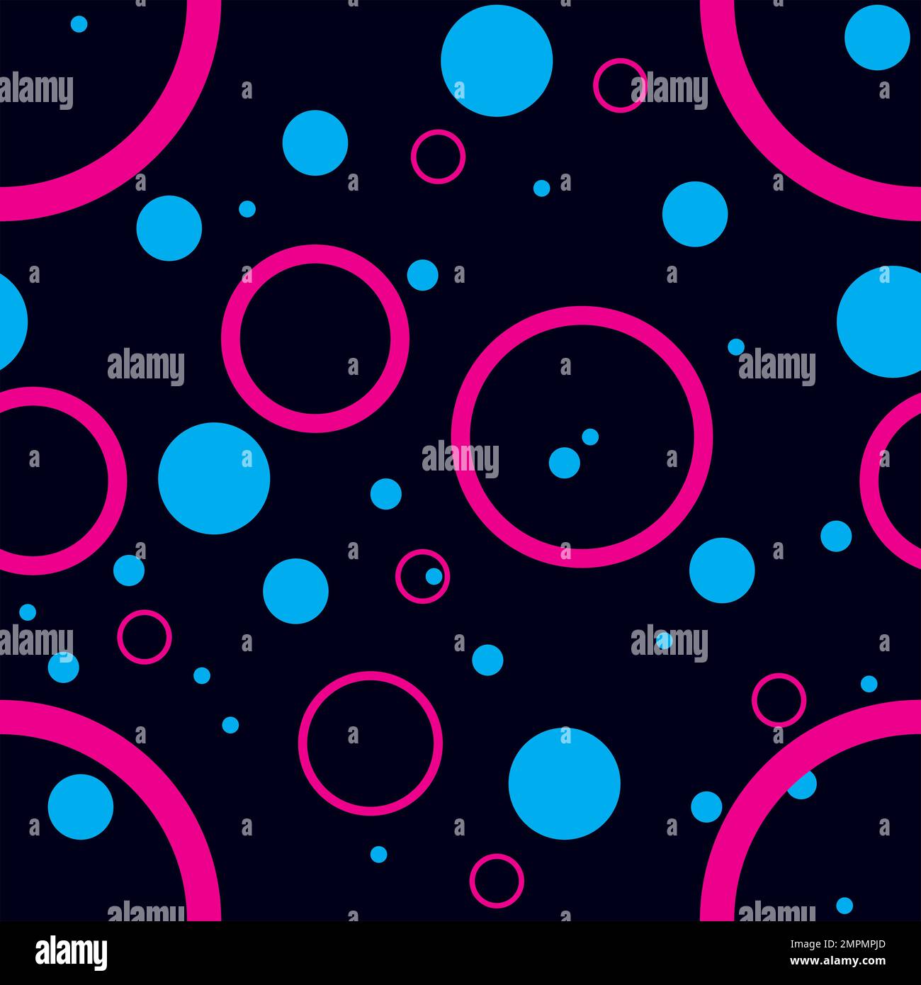 Purple and cyan bubbles seamless pattern. Neon colored style. Vector ...