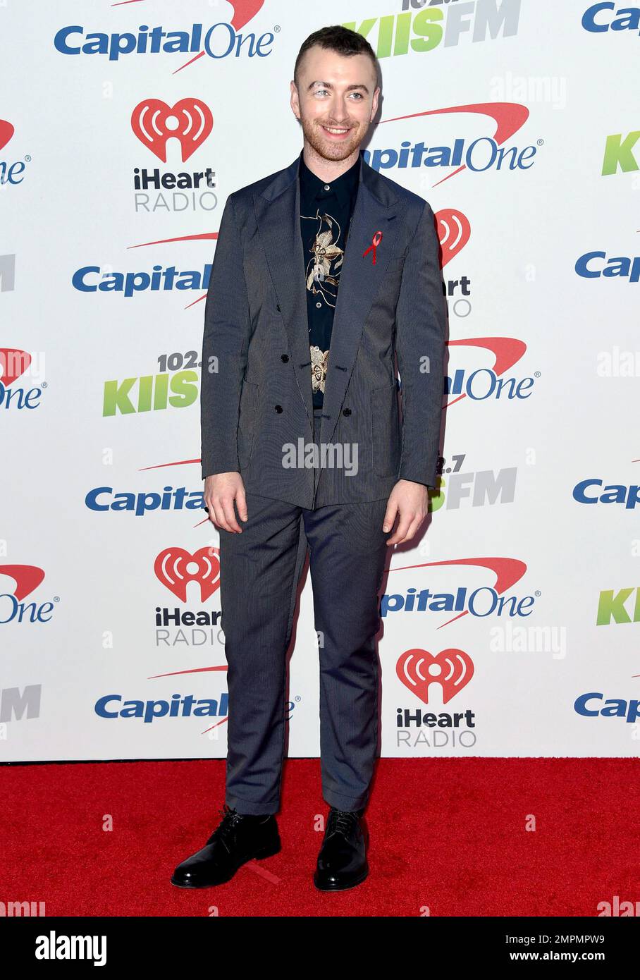 Sam Smith arrives at Jingle Ball at The Forum on Friday, Dec. 1, 2017 ...