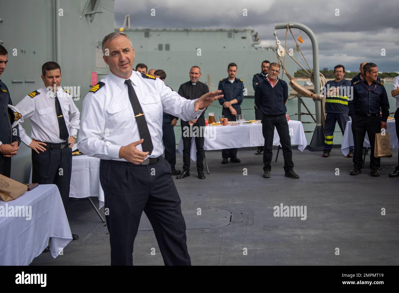 NAVAL STATION ROTA, Spain ( November 4, 2022)- Spanish Sailors along ...