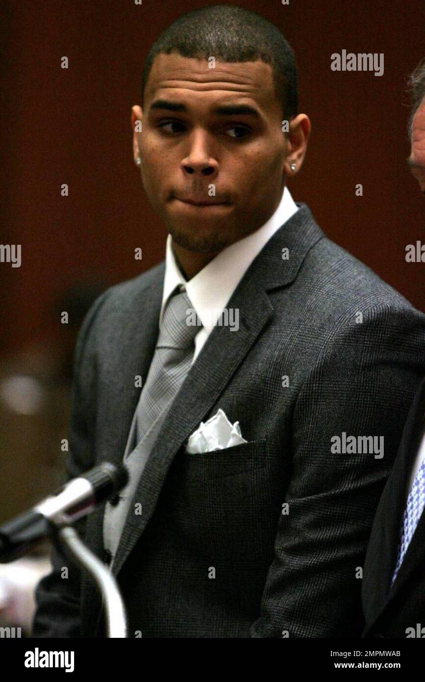 Chris Brown attends his arraignment hearing at Los Angeles County Court ...
