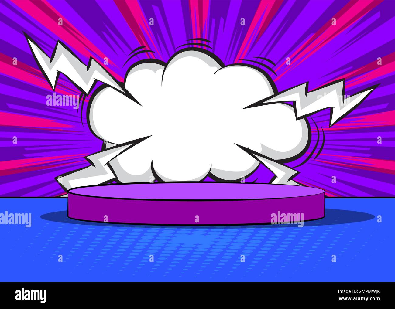 Comics abstract product podium stage. Comic Book scene pedestal or ...